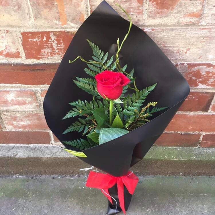 Single Red Rose bouquet